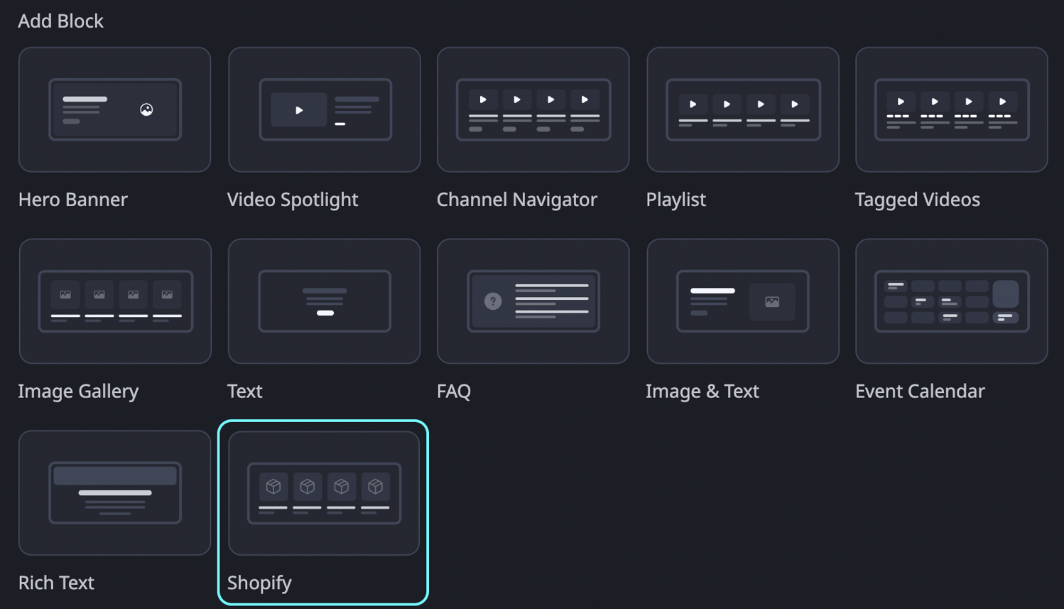 How to use the Shopify Block