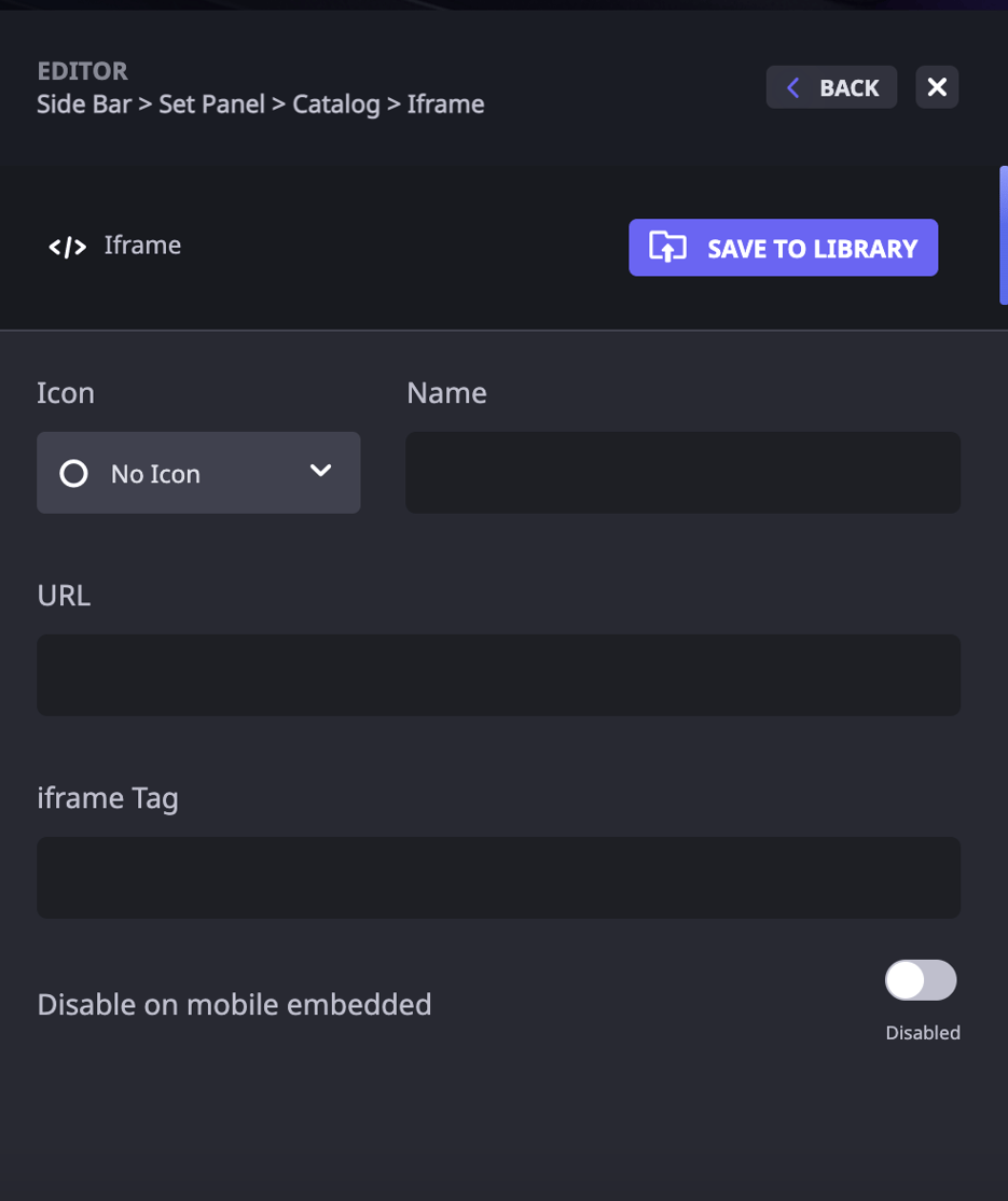 How to Use the iframe Panel